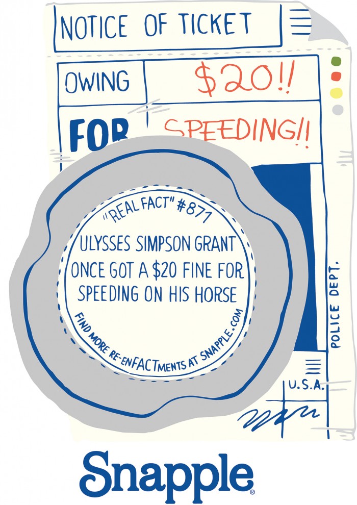 Snapple ‘facts’ glasses – James Gulliver Hancock